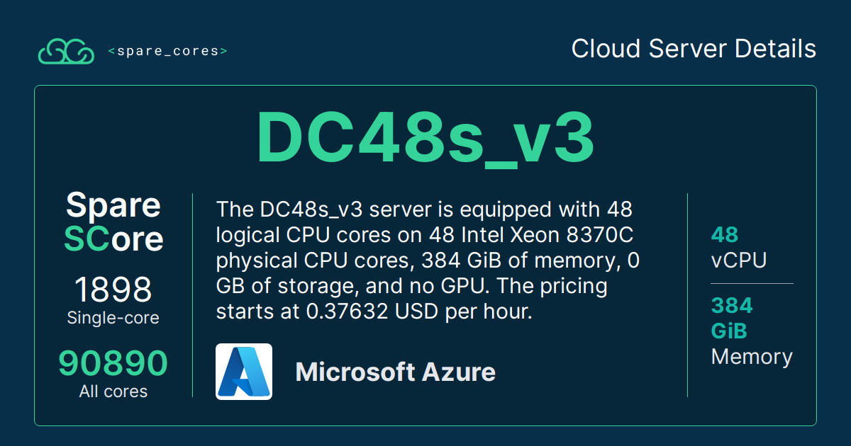 DC48s_v3 by Microsoft Azure - Spare Cores
